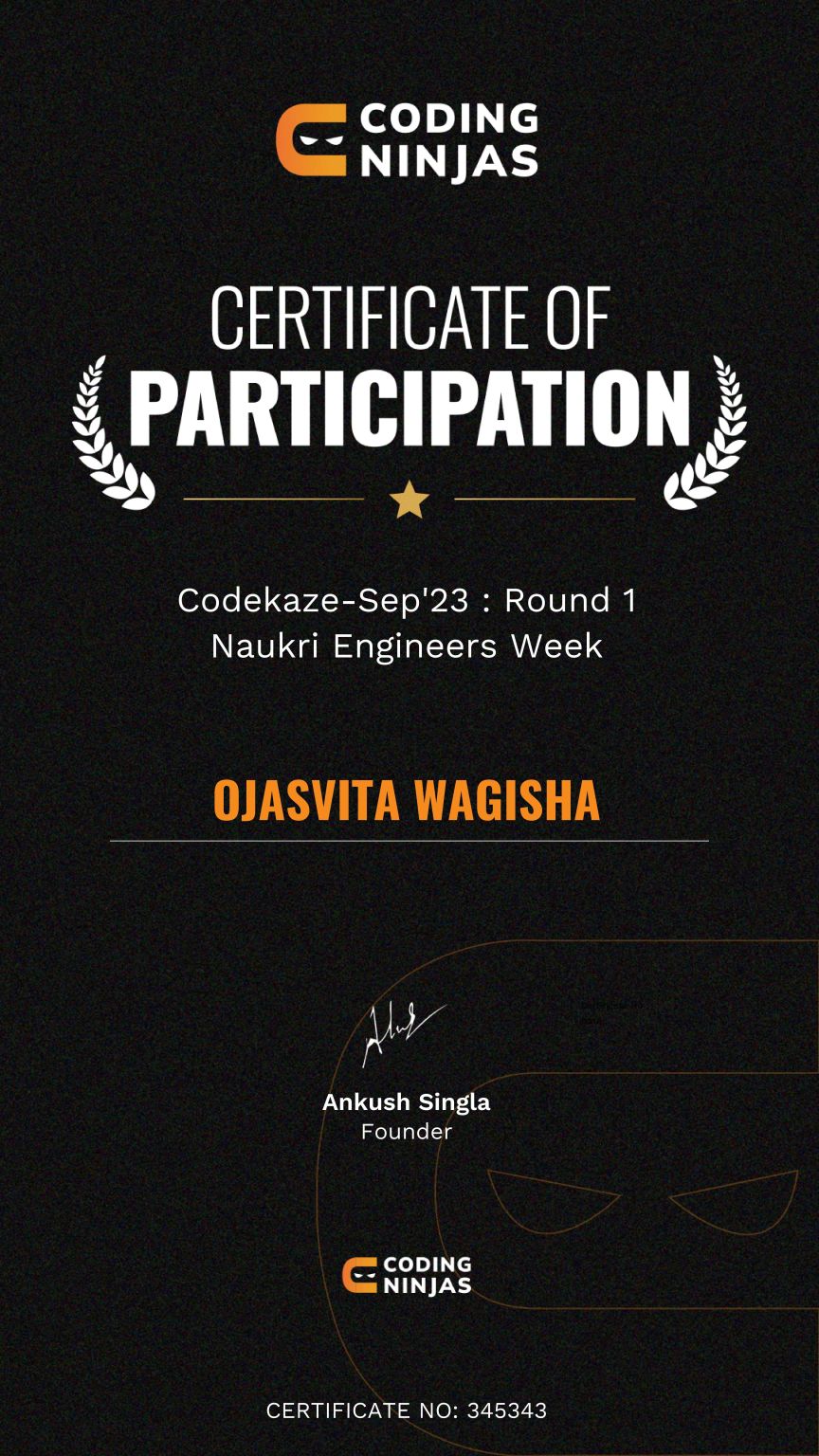 Ojasvita Wagisha on LinkedIn: #codingninjas #codekaze Ojasvita Wagisha on LinkedIn: #codingninjas #codekaze