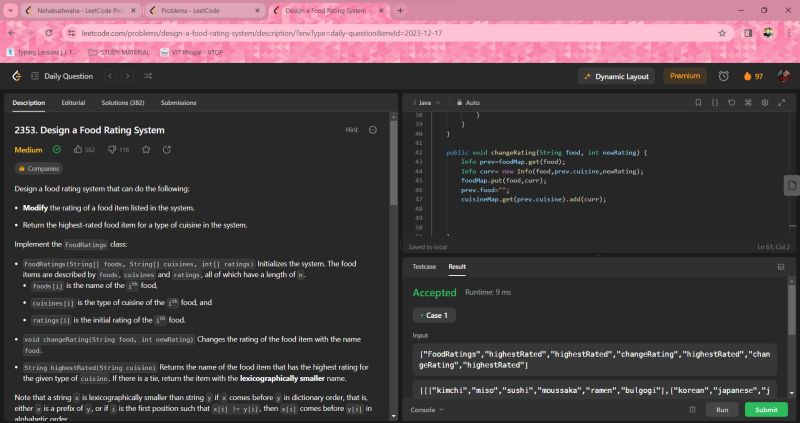100daysofcodechallenge: Design a Food Rating System | NEHA KUSHWAHA ... 100daysofcodechallenge: Design a Food Rating System | NEHA KUSHWAHA ...