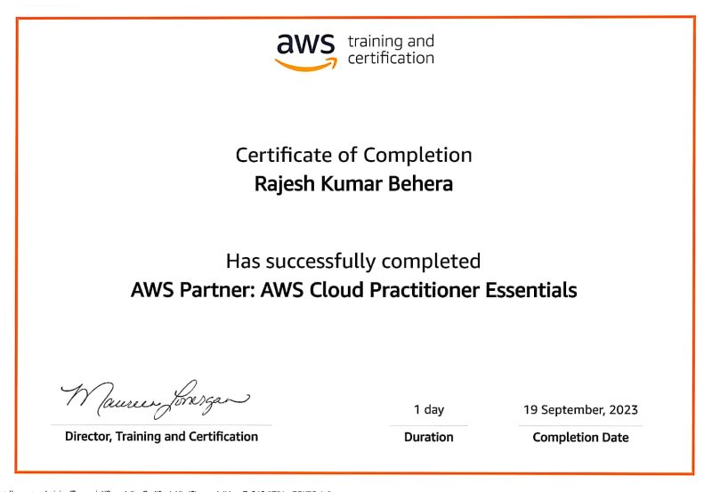RAJESH KUMAR BEHERA on LinkedIn: Achieved AWS Cloud Practitioner! RAJESH KUMAR BEHERA on LinkedIn: Achieved AWS Cloud Practitioner!