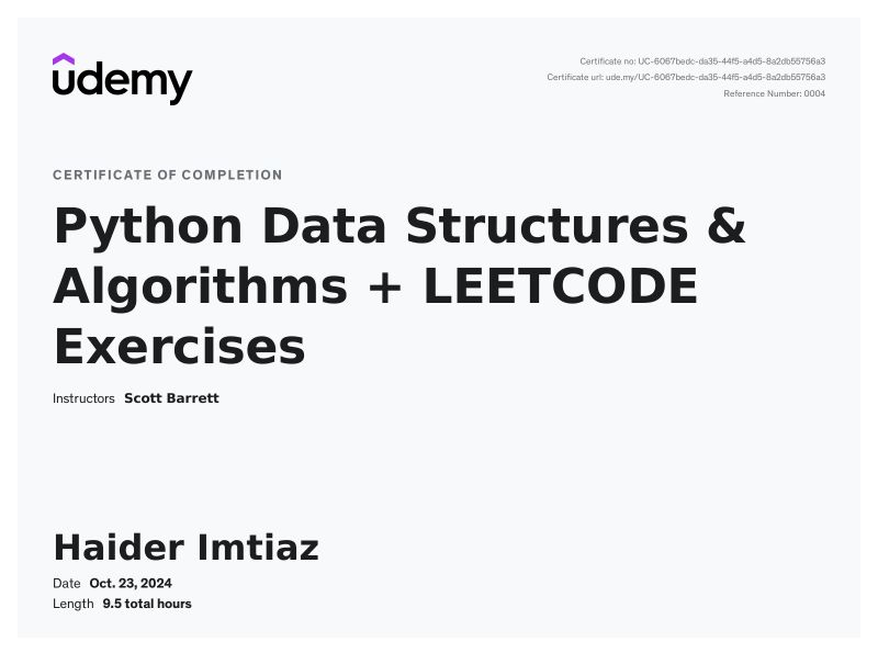 Haider Imtiaz on LinkedIn: #python #datastructures #algorithms # ... Haider Imtiaz on LinkedIn: #python #datastructures #algorithms # ...
