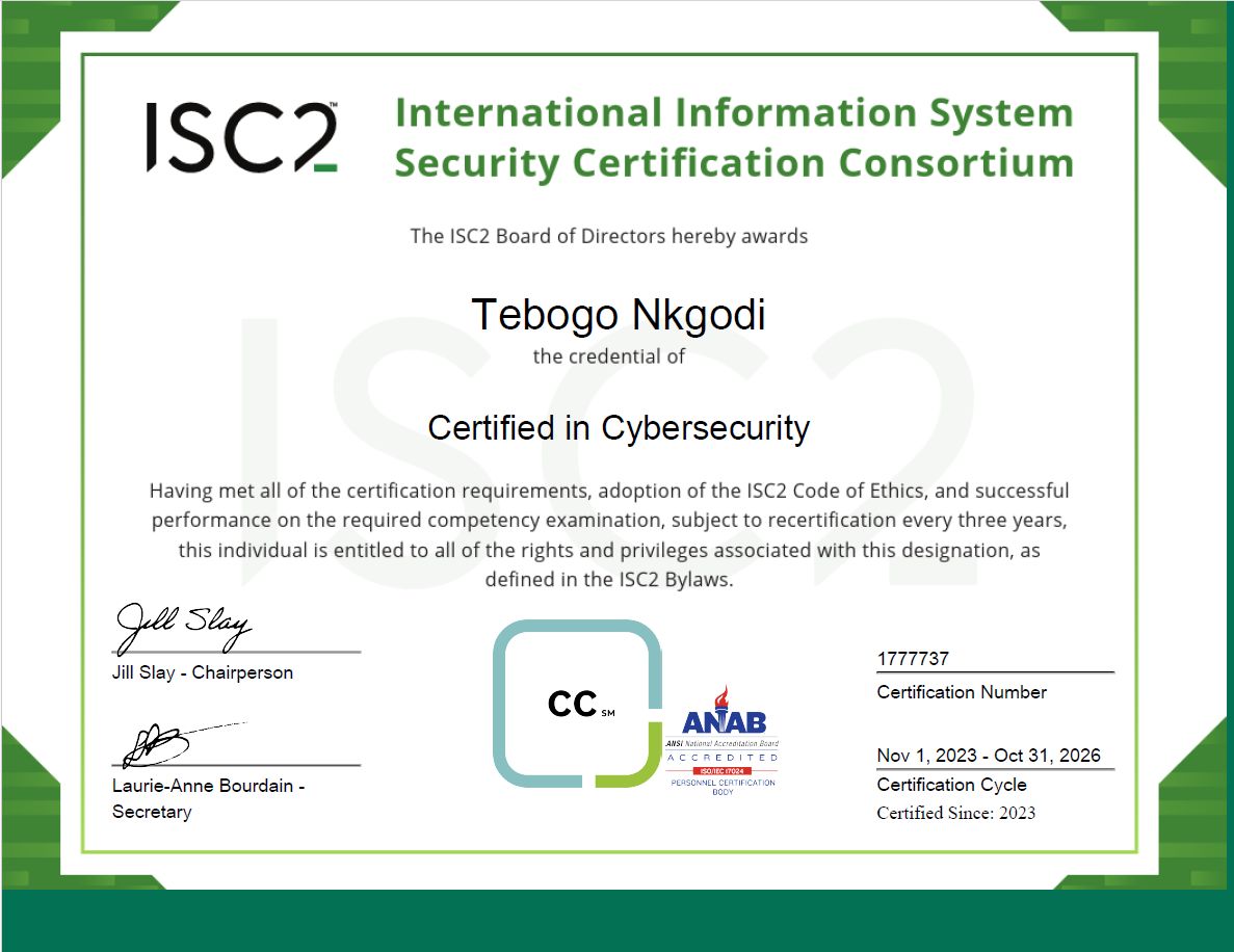 Tebogo Samuel Nkgodi on LinkedIn: I am thrilled to share that I've ... Tebogo Samuel Nkgodi on LinkedIn: I am thrilled to share that I've ...
