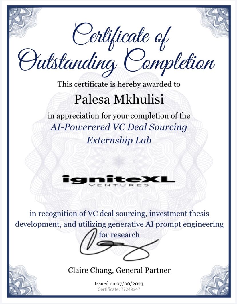 Palesa Mkhulisi on LinkedIn: #achievementunlocked #aicommunity #vc Palesa Mkhulisi on LinkedIn: #achievementunlocked #aicommunity #vc