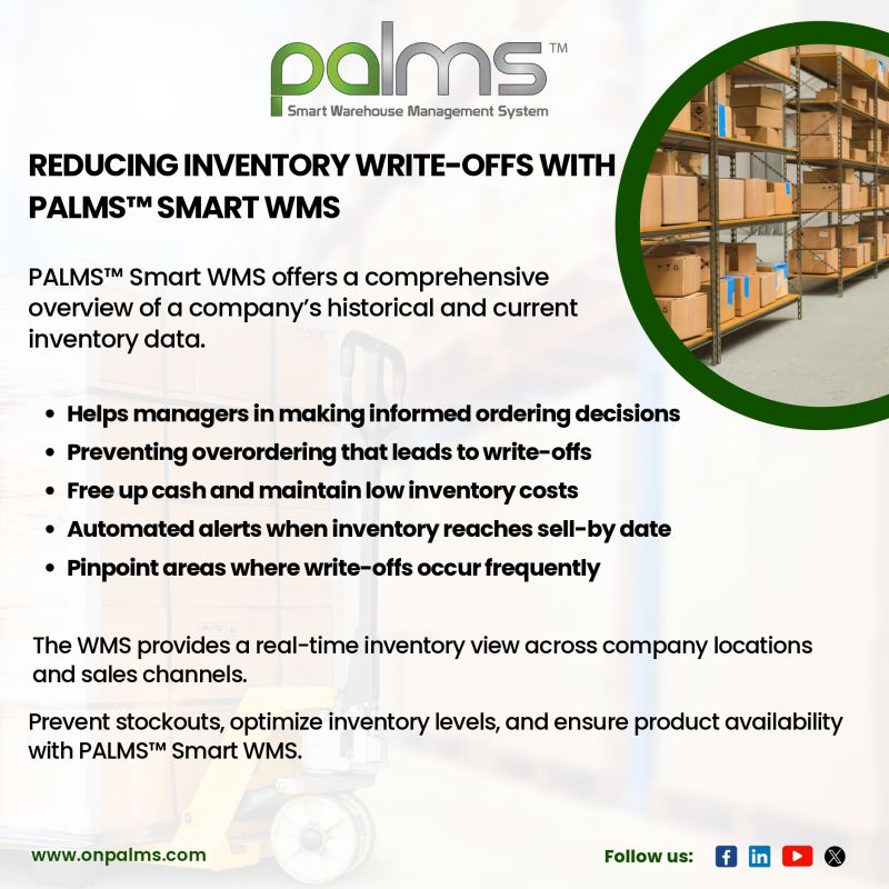 How PALMS™ smart WMS can help you reduce inventory write-offs. | Palms ... How PALMS™ smart WMS can help you reduce inventory write-offs. | Palms ...