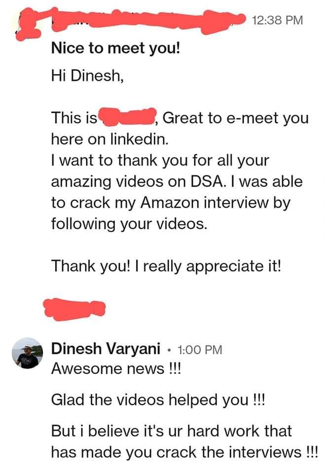 Dinesh Varyani on LinkedIn: #dsa #amazon #youtube | 11 comments Dinesh Varyani on LinkedIn: #dsa #amazon #youtube | 11 comments