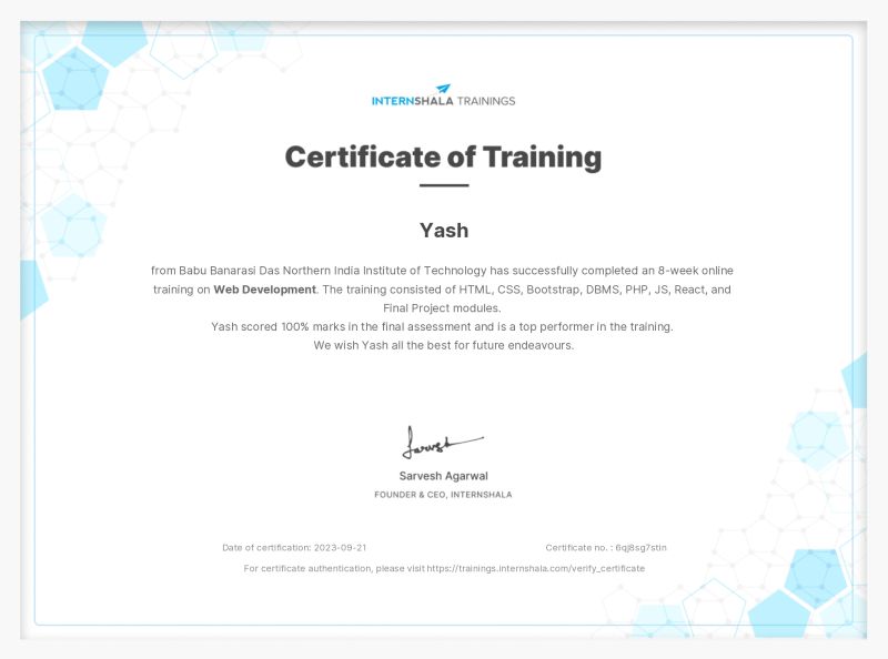 Yash Jaiswal on LinkedIn: #webdevelopment #internshala #codingjourney Yash Jaiswal on LinkedIn: #webdevelopment #internshala #codingjourney