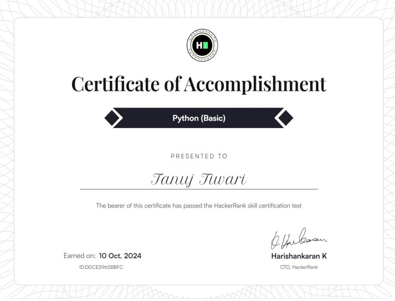 Tanuj Tiwari on LinkedIn: #python #programming #learningjourney #techskills Tanuj Tiwari on LinkedIn: #python #programming #learningjourney #techskills