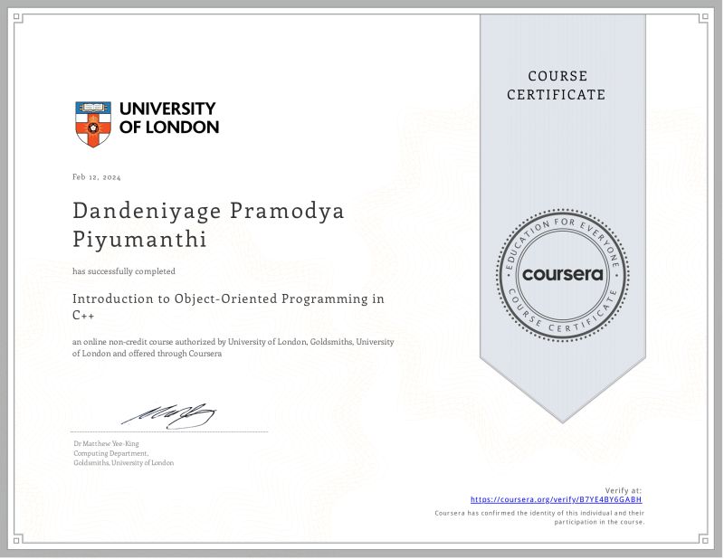 Pramodya Piyumanthi on LinkedIn: #oop #cplusplus #continuouslearning # ... Pramodya Piyumanthi on LinkedIn: #oop #cplusplus #continuouslearning # ...