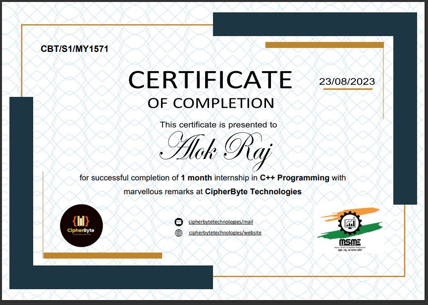 ALOK RAJ on LinkedIn: #cplusplusinternship #codingjourney # ... ALOK RAJ on LinkedIn: #cplusplusinternship #codingjourney # ...