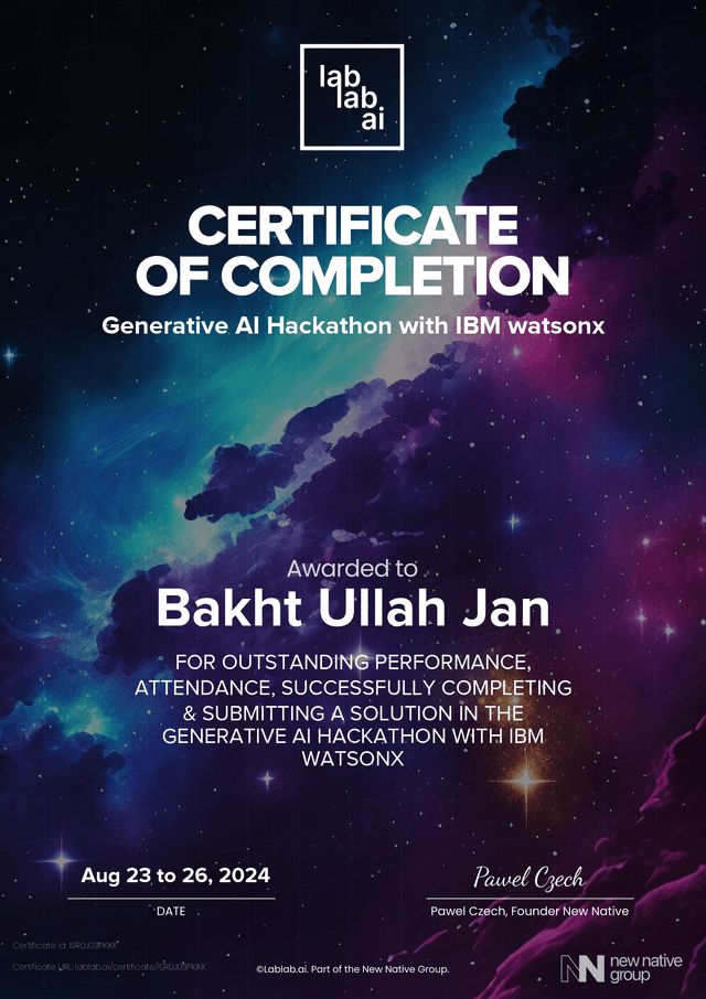 Bakht Ullah Jan on LinkedIn: I am thrilled to share that I have ... Bakht Ullah Jan on LinkedIn: I am thrilled to share that I have ...