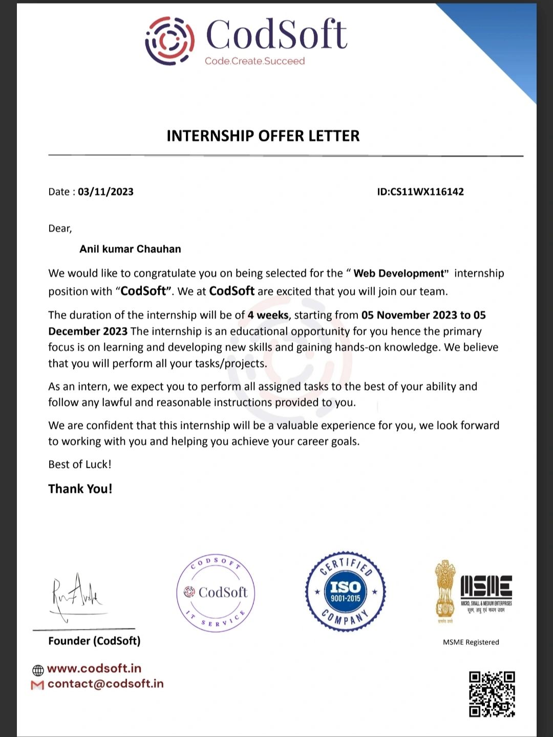 Anil Chauhan on LinkedIn: #codsoftinternship #codsoft Anil Chauhan on LinkedIn: #codsoftinternship #codsoft