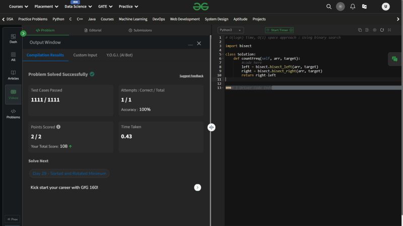 #gfg160 #geekstreak2025 #dsachallenge #codingjourney #binarysearch ... #gfg160 #geekstreak2025 #dsachallenge #codingjourney #binarysearch ...
