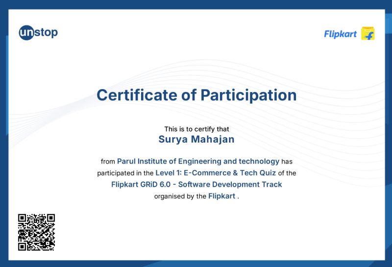 Mahajan Surya on LinkedIn: #flipkartgrid6 #softwaredevelopment # ... Mahajan Surya on LinkedIn: #flipkartgrid6 #softwaredevelopment # ...