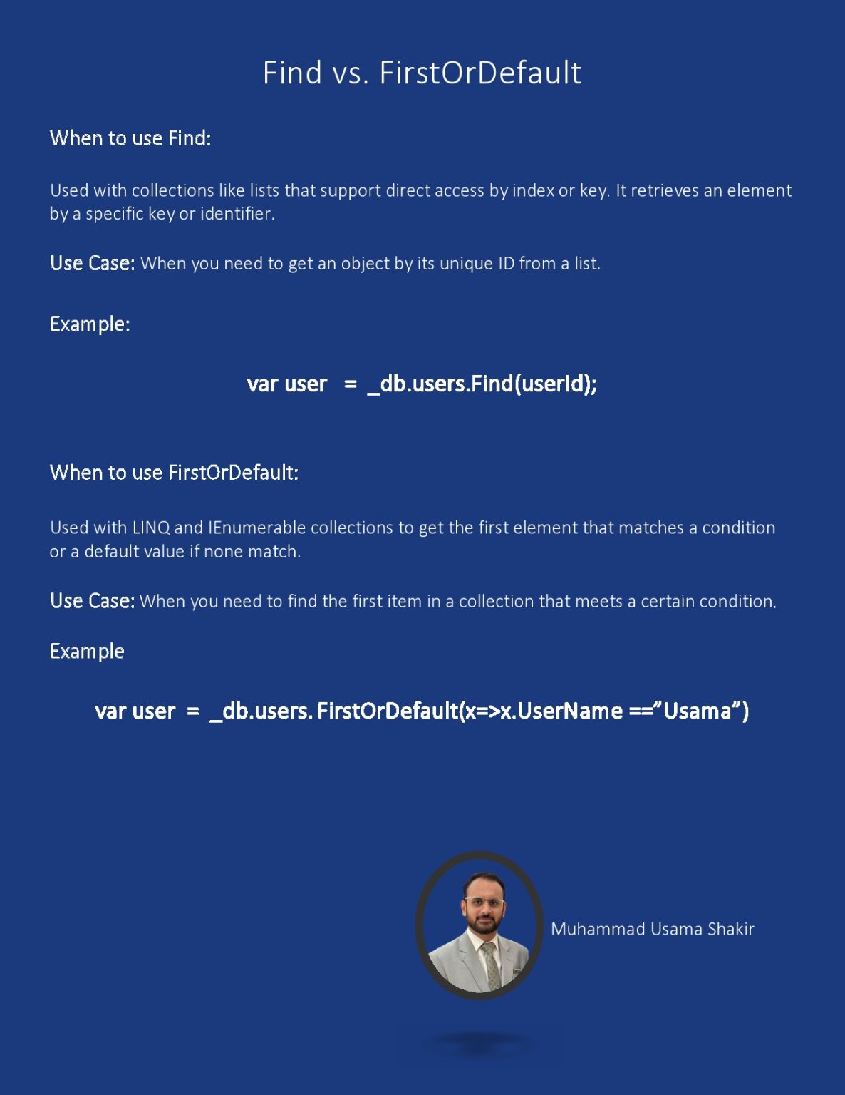 Muhammad Usama Shakir on LinkedIn: #csharp #dotnet #programming #linq # ... Muhammad Usama Shakir on LinkedIn: #csharp #dotnet #programming #linq # ...