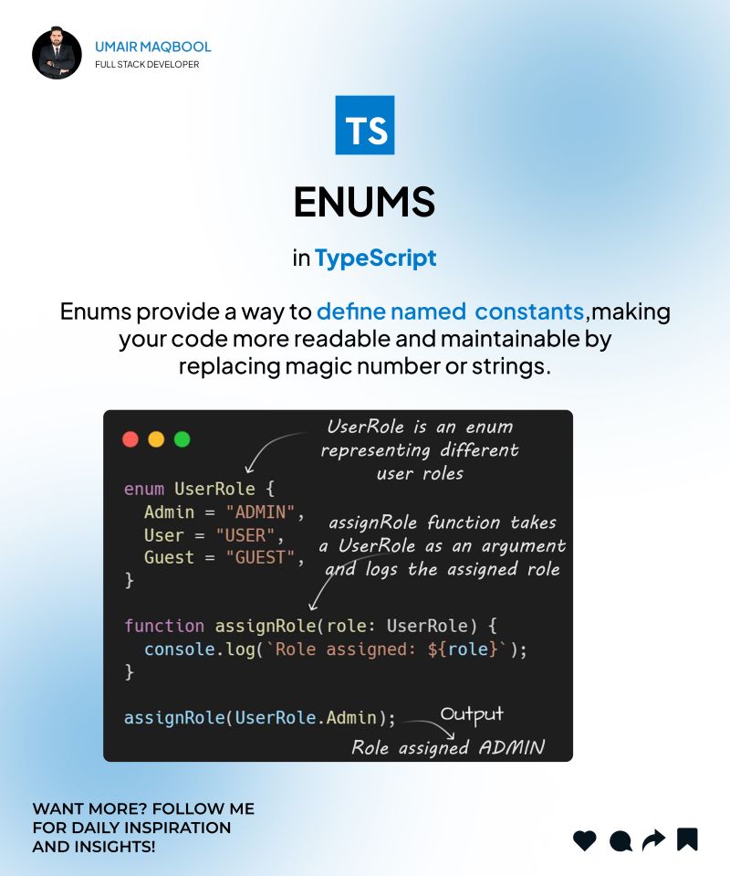 Umair Maqbool on LinkedIn: 🚀 Mastering Enums in TypeScript 🚀 Enums in ... Umair Maqbool on LinkedIn: 🚀 Mastering Enums in TypeScript 🚀 Enums in ...