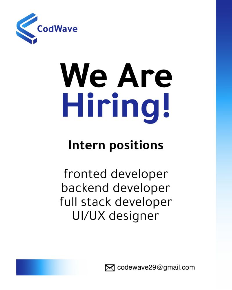 CodWave on LinkedIn: #hiring #hiringdevelopers #jobfinder # ... CodWave on LinkedIn: #hiring #hiringdevelopers #jobfinder # ...