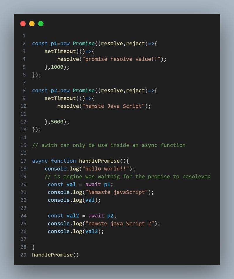 Manoj Pawar on LinkedIn: async And await Example in javaScript Manoj Pawar on LinkedIn: async And await Example in javaScript