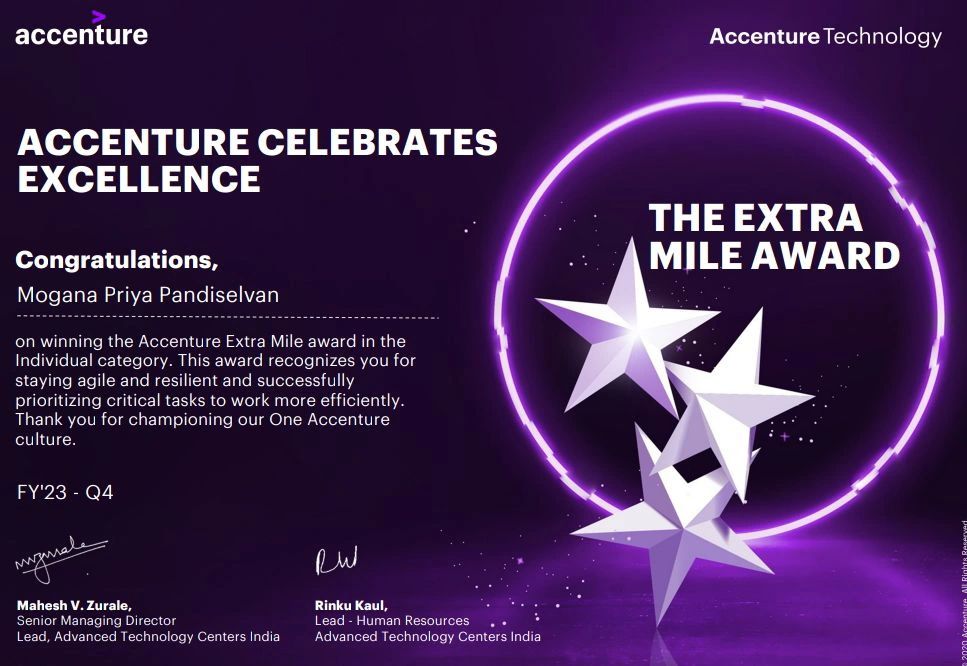 P. Mogana Priya on LinkedIn: #accentureindia | 10 comments P. Mogana Priya on LinkedIn: #accentureindia | 10 comments