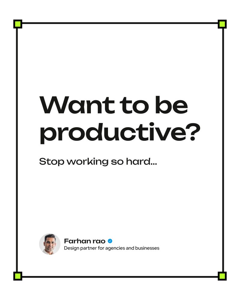 Farhan Rao on LinkedIn: Want to be more productive? Stop working so ... Farhan Rao on LinkedIn: Want to be more productive? Stop working so ...