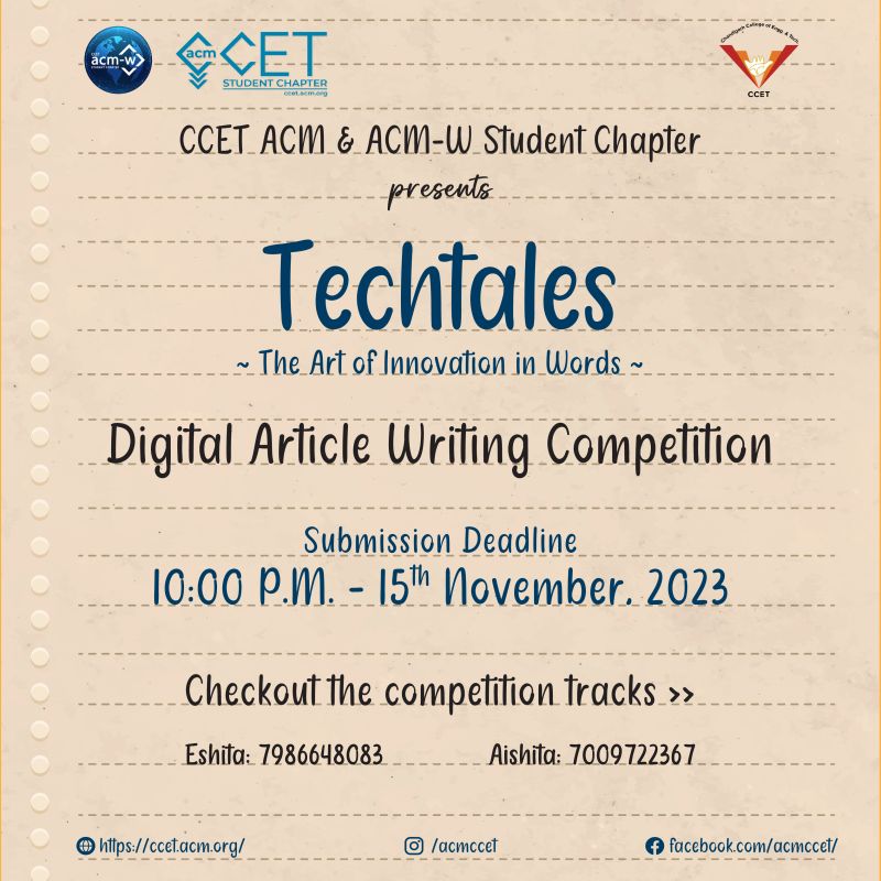 CCET ACM Student Chapter posted on LinkedIn CCET ACM Student Chapter posted on LinkedIn