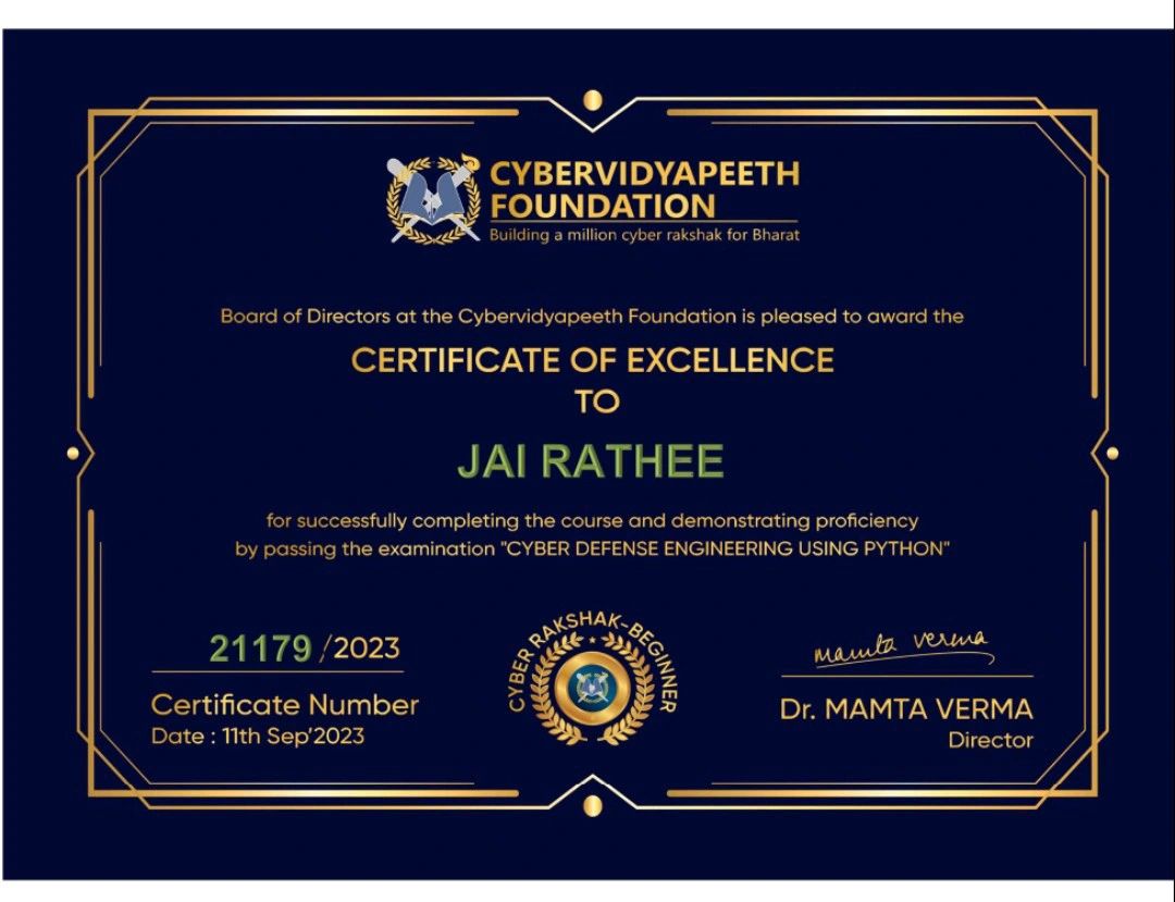 #cybersecurity #python #cybervidyapeeth | Jai Rathee #cybersecurity #python #cybervidyapeeth | Jai Rathee