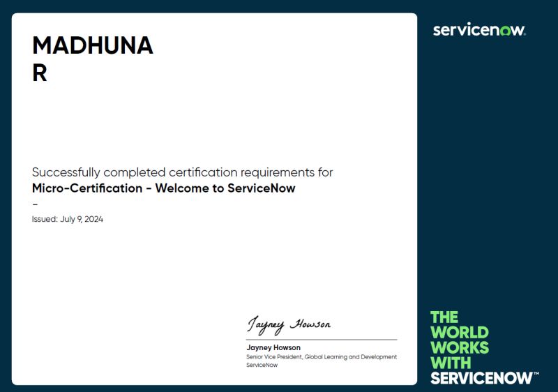 Madhuna R on LinkedIn: #servicenow #microcertification #generativeai # ... Madhuna R on LinkedIn: #servicenow #microcertification #generativeai # ...