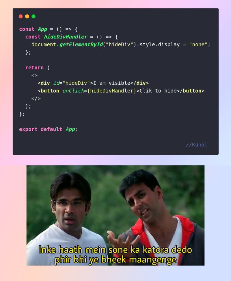 Kunal Patil on LinkedIn: #funlearning #react #noreact #justforfun #js # ... Kunal Patil on LinkedIn: #funlearning #react #noreact #justforfun #js # ...