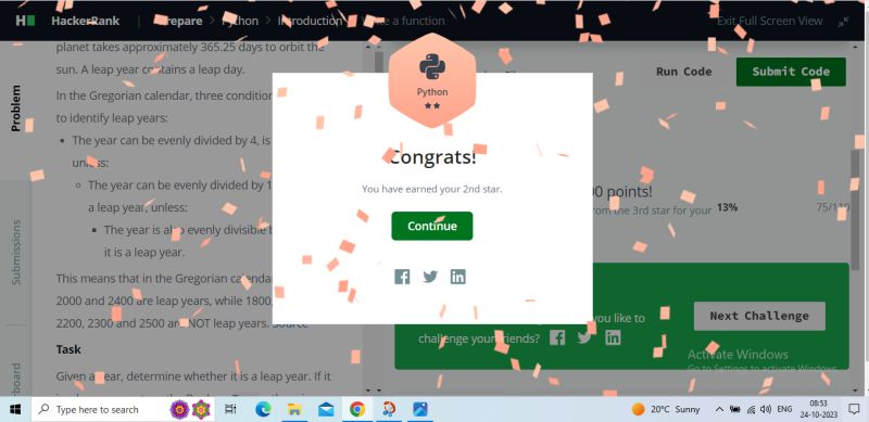 I earned a 2-star rating on HackerRank! | Priyanshu Sharma posted on ... I earned a 2-star rating on HackerRank! | Priyanshu Sharma posted on ...