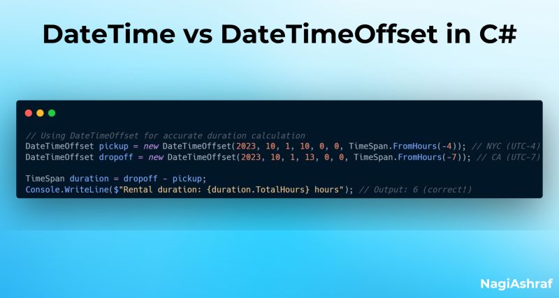 Nagi Ashraf on LinkedIn: 🌍 How do you handle time zones in C# apps? If ... Nagi Ashraf on LinkedIn: 🌍 How do you handle time zones in C# apps? If ...