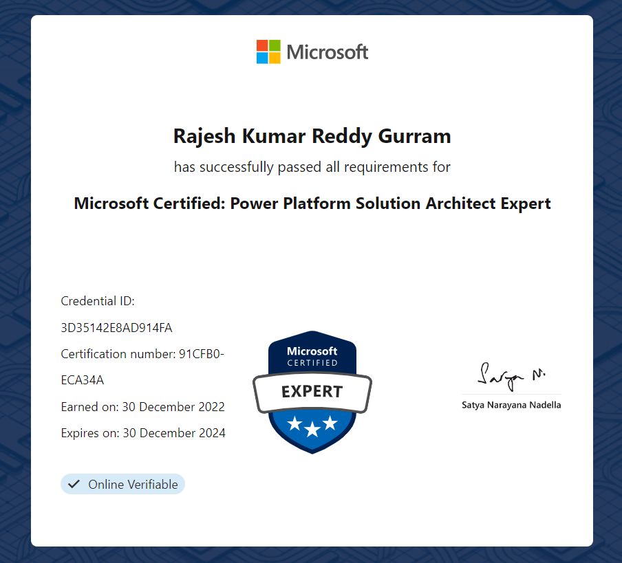 Rajesh Kumar Reddy Gurram on LinkedIn: Just renewed my PL-600 ... Rajesh Kumar Reddy Gurram on LinkedIn: Just renewed my PL-600 ...