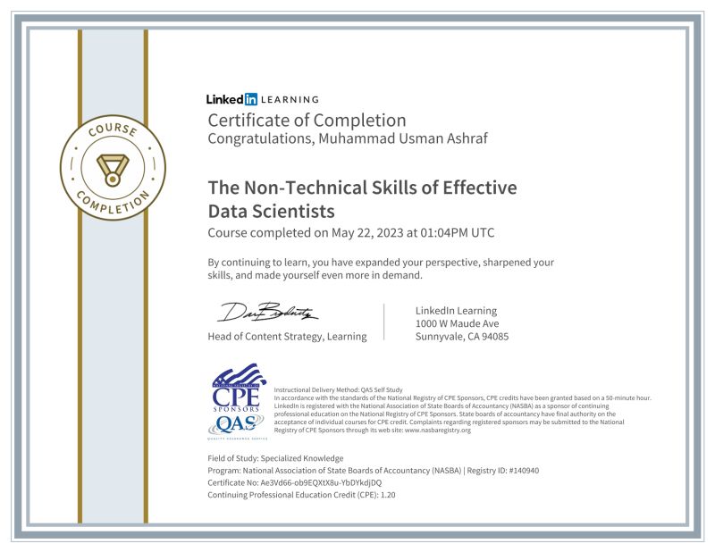 Muhammad Usman Ashraf on LinkedIn: Certificate of Completion Muhammad Usman Ashraf on LinkedIn: Certificate of Completion