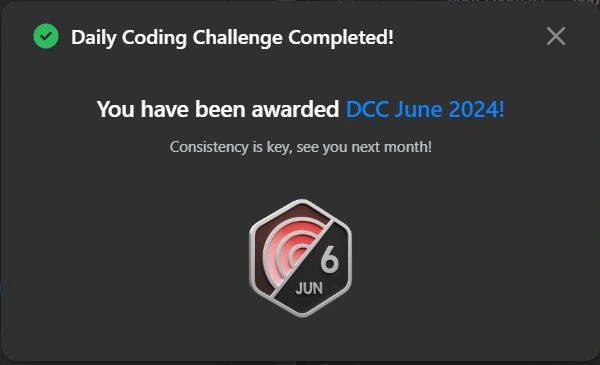 Earned DCC June with LeetCode | Deep Chauhan posted on the topic | LinkedIn Earned DCC June with LeetCode | Deep Chauhan posted on the topic | LinkedIn