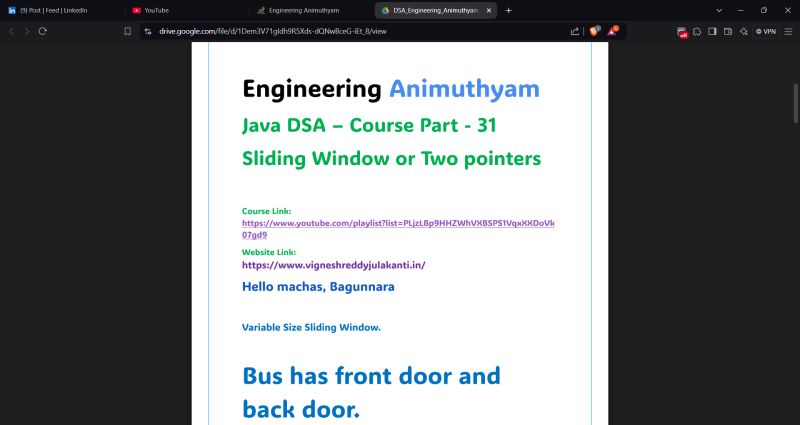 Vaka Sreenadh on LinkedIn: #100daysofcode #dsa #java #slidingwindow # ... Vaka Sreenadh on LinkedIn: #100daysofcode #dsa #java #slidingwindow # ...