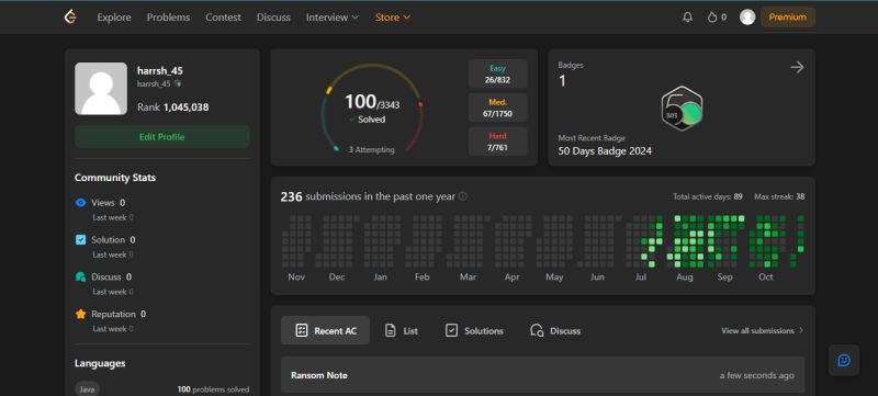 Harshkumar Padhiyar on LinkedIn: #milestone #leetcode #problemsolving # ... Harshkumar Padhiyar on LinkedIn: #milestone #leetcode #problemsolving # ...