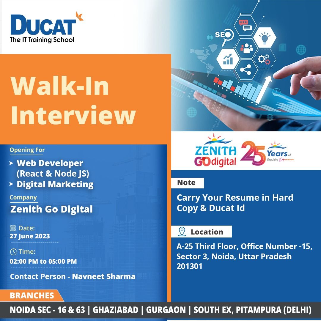 Ducat India on LinkedIn: #react #nodejs #digitalmarketing #interview # ... Ducat India on LinkedIn: #react #nodejs #digitalmarketing #interview # ...