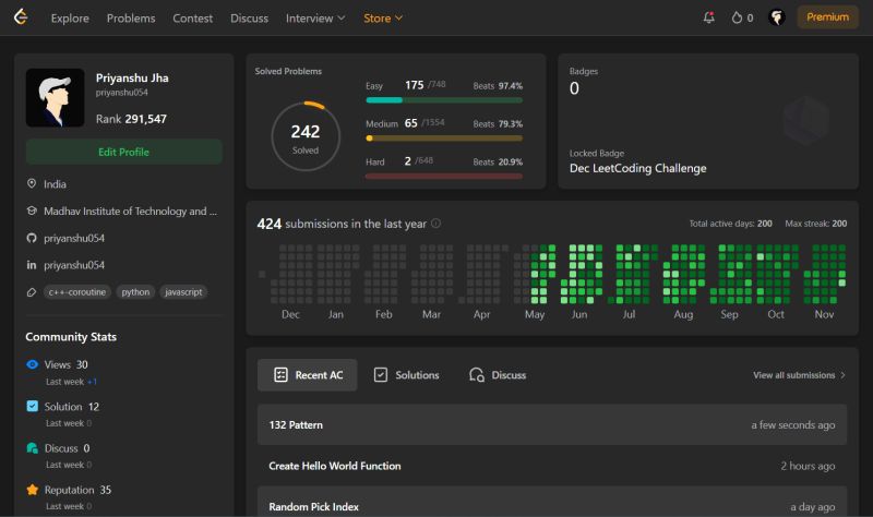 Priyanshu Jha on LinkedIn: #leetcode #200daysofcode #leetcode # ... Priyanshu Jha on LinkedIn: #leetcode #200daysofcode #leetcode # ...