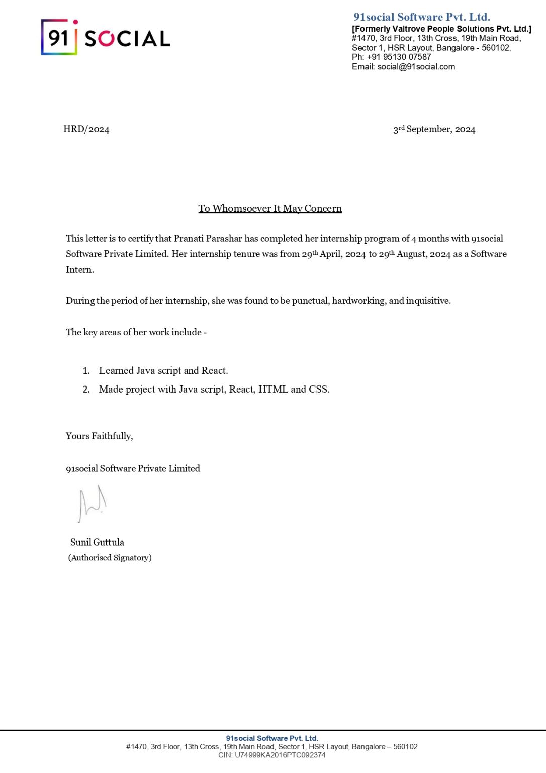 Pranati Parashar on LinkedIn: #internshipcomplete #javascript #react # ... Pranati Parashar on LinkedIn: #internshipcomplete #javascript #react # ...