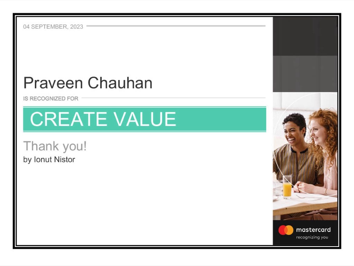 Praveen Chauhan on LinkedIn: #createvalue #recognition # ... Praveen Chauhan on LinkedIn: #createvalue #recognition # ...