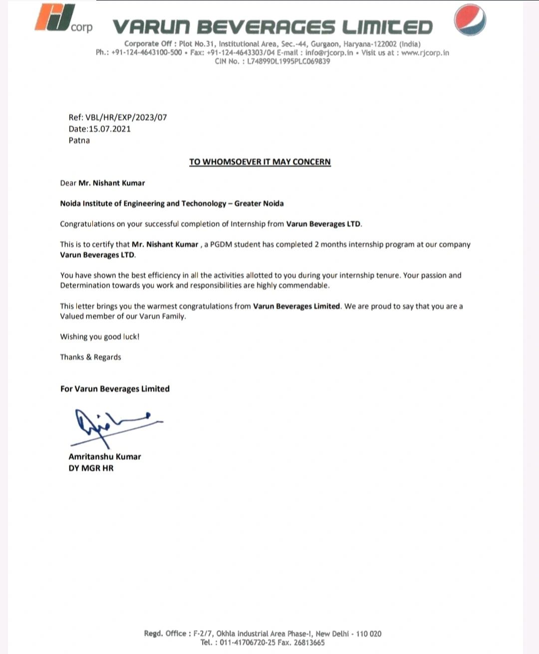 Nishant Kumar on LinkedIn: I have done my 2 month summer internship in ... Nishant Kumar on LinkedIn: I have done my 2 month summer internship in ...