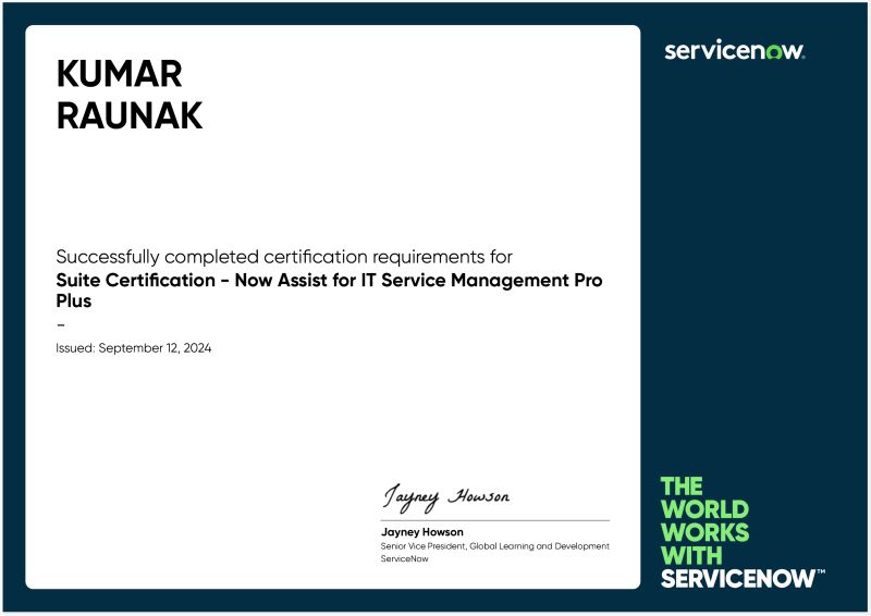 Raunak Kumar on LinkedIn: #itsmproplus #servicenow #genai Raunak Kumar on LinkedIn: #itsmproplus #servicenow #genai