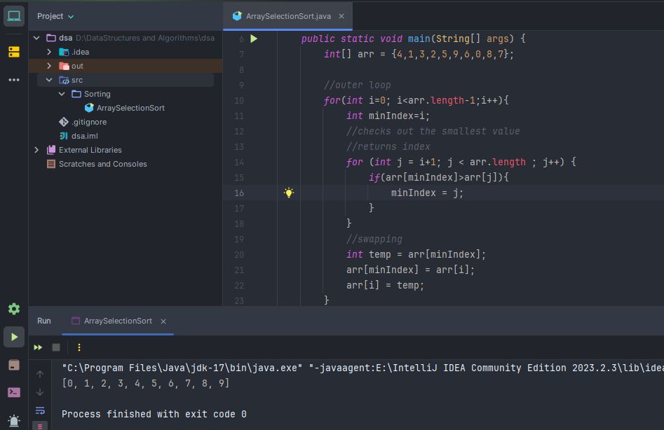Rishan Chhunju on LinkedIn: #java #dsa #selectionsort Rishan Chhunju on LinkedIn: #java #dsa #selectionsort