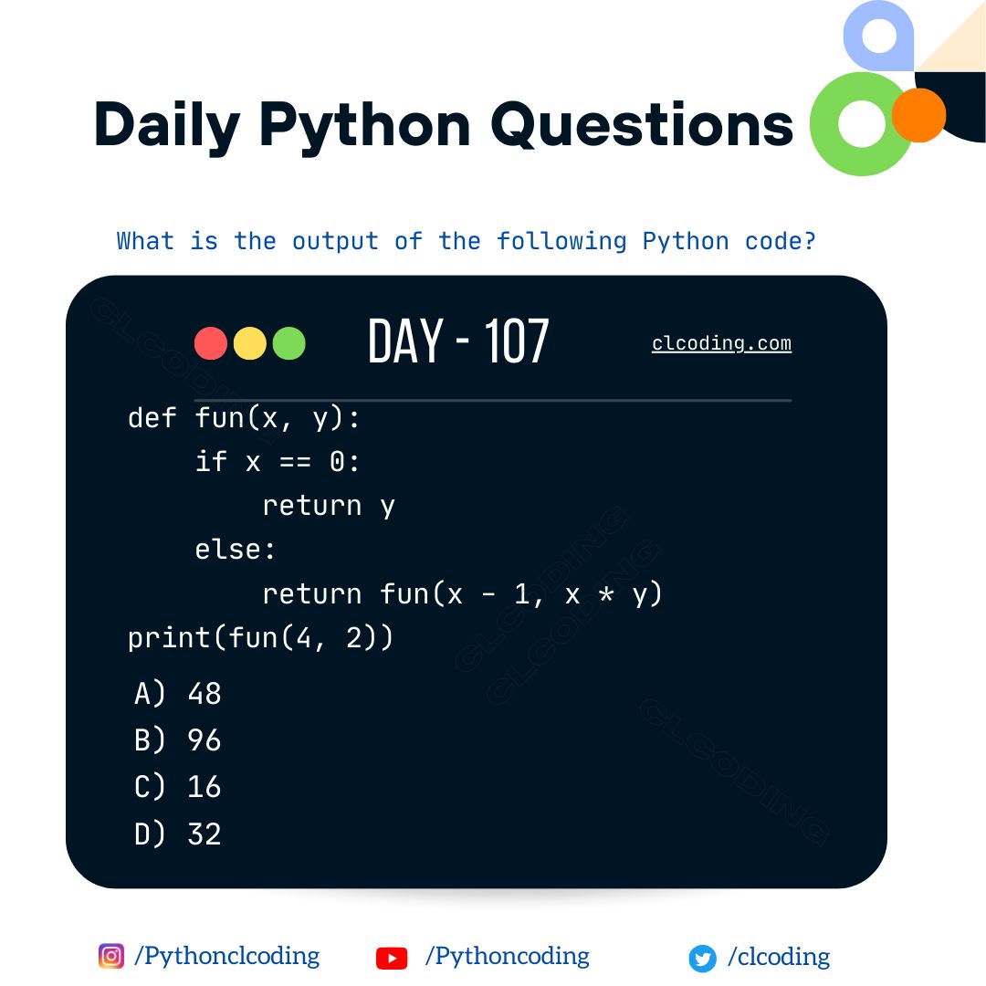 Python Coding on LinkedIn: Python Coding challenge - Day 107 | What is ... Python Coding on LinkedIn: Python Coding challenge - Day 107 | What is ...