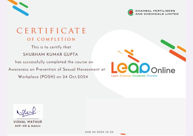 SHUBHAM KUMAR GUPTA on LinkedIn: successfully completed certification ... SHUBHAM KUMAR GUPTA on LinkedIn: successfully completed certification ...