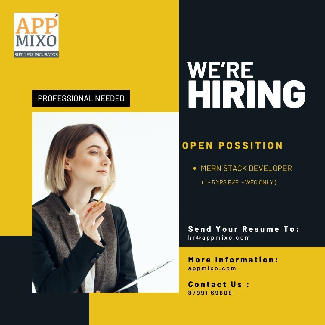 AppMixo® on LinkedIn: 🚀 AppMixo® is Hiring MERN Stack Developers! 🚀 ... AppMixo® on LinkedIn: 🚀 AppMixo® is Hiring MERN Stack Developers! 🚀 ...