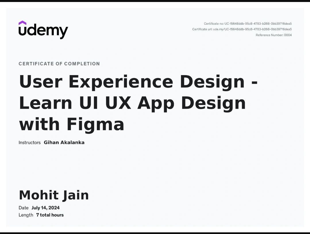 User Experience Design - Learn UI UX App Design with Figma | Mohit Jain User Experience Design - Learn UI UX App Design with Figma | Mohit Jain