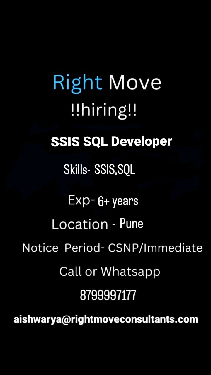 Aishwarya D on LinkedIn: #mssql #developer #ssis #ssrs #hiringnow # ... Aishwarya D on LinkedIn: #mssql #developer #ssis #ssrs #hiringnow # ...