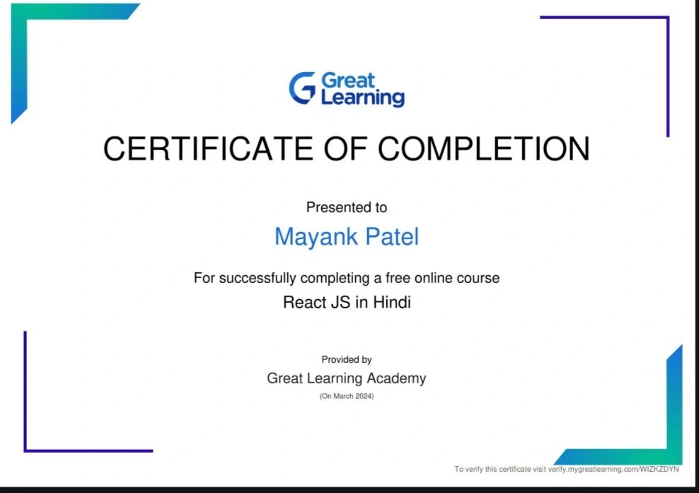 Mayank patel on LinkedIn: #reactjs #codingjourney #neverstoplearning # ... Mayank patel on LinkedIn: #reactjs #codingjourney #neverstoplearning # ...