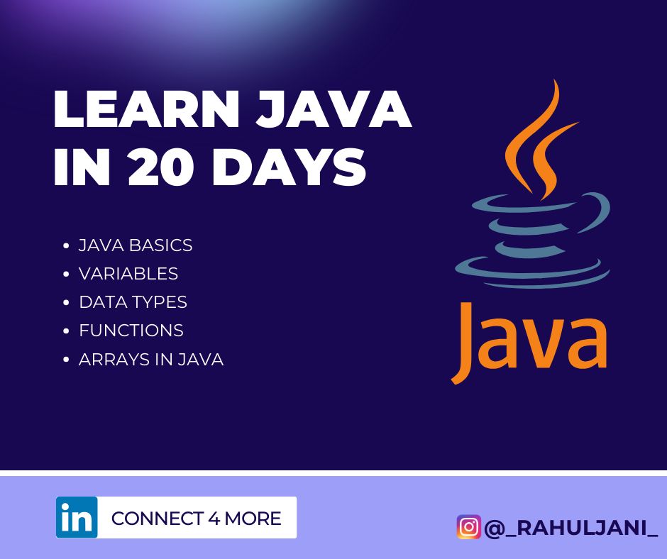 Rahul Jani on LinkedIn: #javalearningseries #coding #java Rahul Jani on LinkedIn: #javalearningseries #coding #java