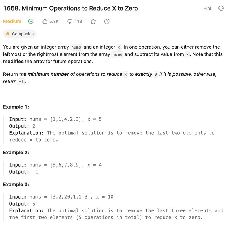 Ivan Stankov on LinkedIn: leetcode: 1658. Minimum Operations to Reduce ... Ivan Stankov on LinkedIn: leetcode: 1658. Minimum Operations to Reduce ...