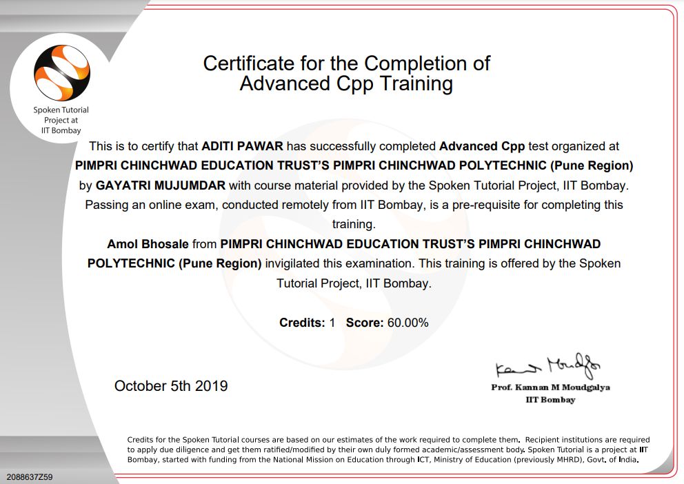 Aditi Pawar on LinkedIn: #cpp #advancedcpp #iitbombay #spokentutorial # ... Aditi Pawar on LinkedIn: #cpp #advancedcpp #iitbombay #spokentutorial # ...