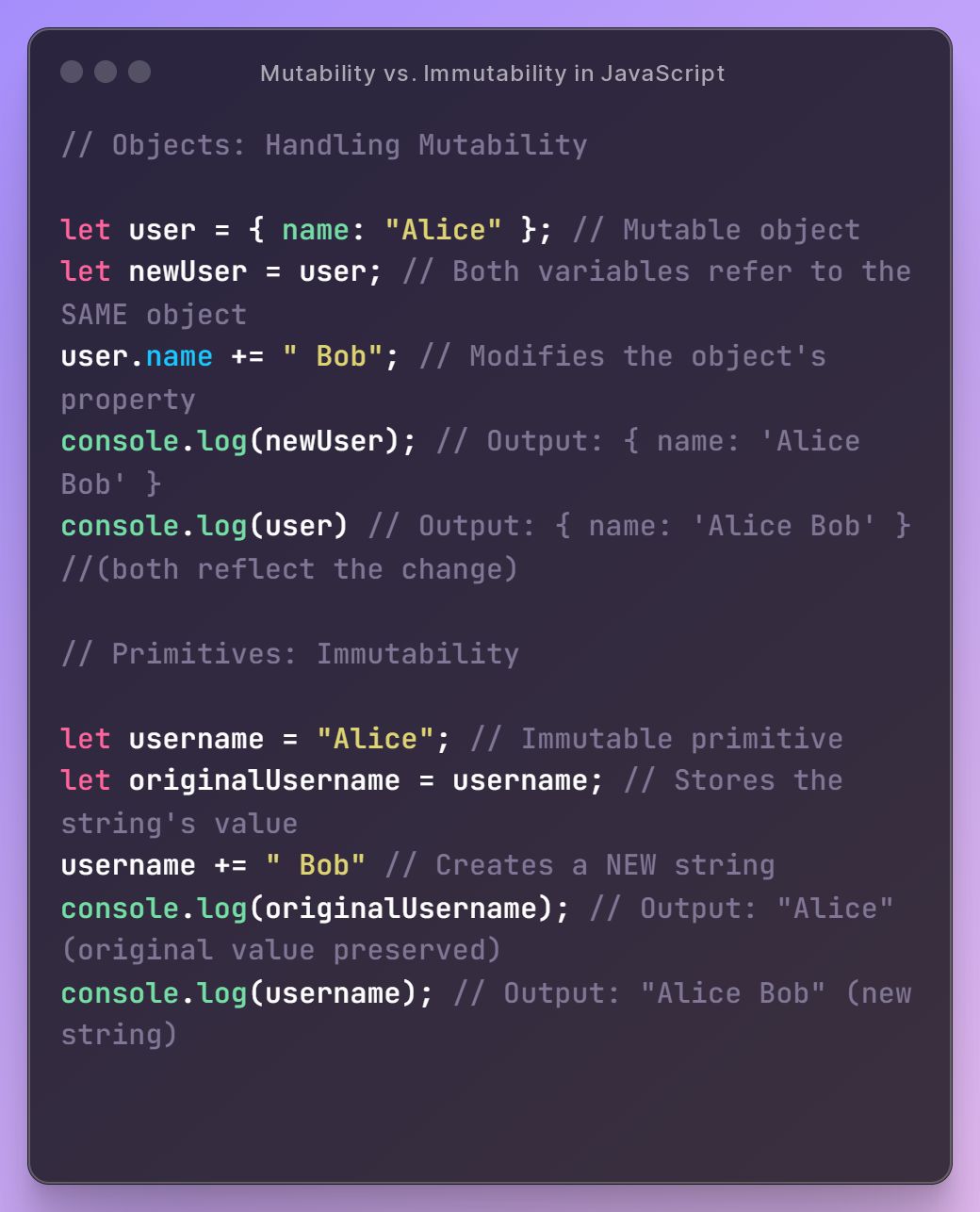 Mutability vs immutability in JavaScript | Talha Khan posted on the ... Mutability vs immutability in JavaScript | Talha Khan posted on the ...